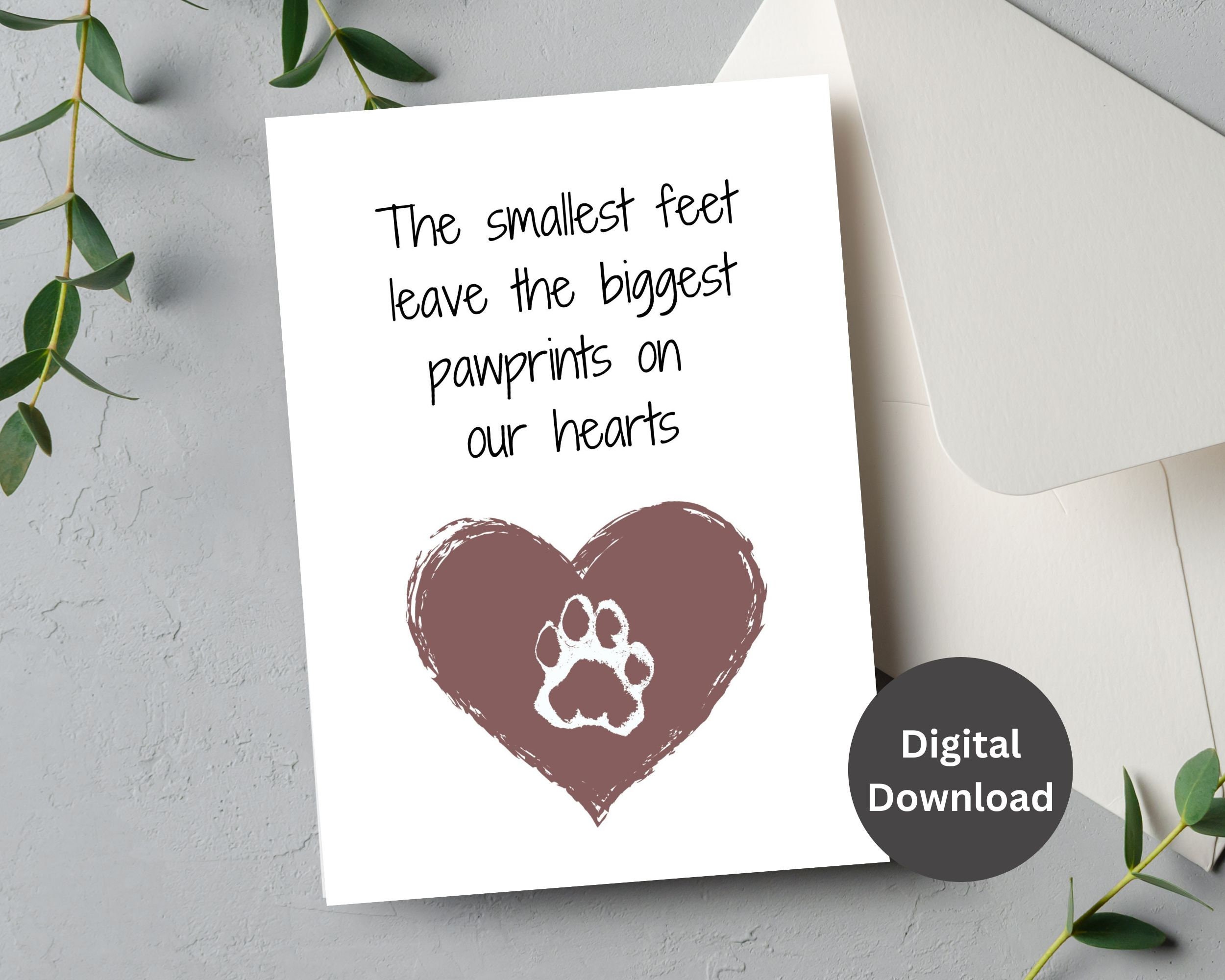 Sympathy Card for Pet Loss Printable 5x7 Card for Losing A Pet - Etsy