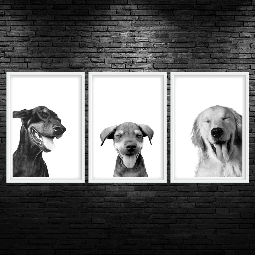Laughing Dogs Trio Printable Wall Art Cute Funny Dogs Veterinary Clinic ...