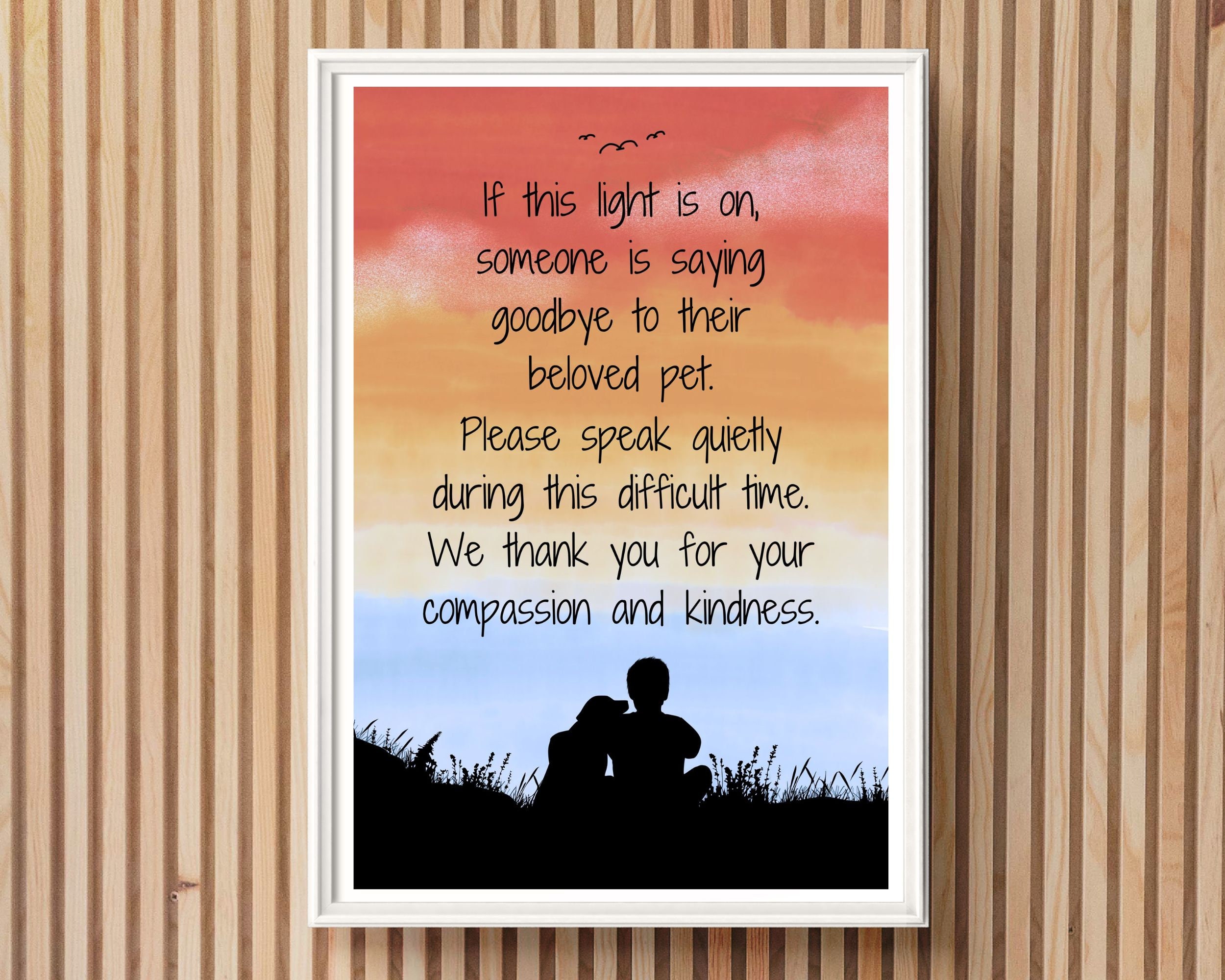 Pet Loss Notice Veterinary Printable Desk Sign Euthanasia Notice Vet ...