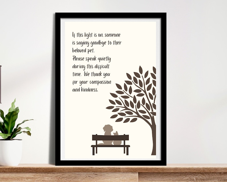 Pet Euthanasia Sign Printable Veterinary Clinic Euthanasia Notice Sign ...