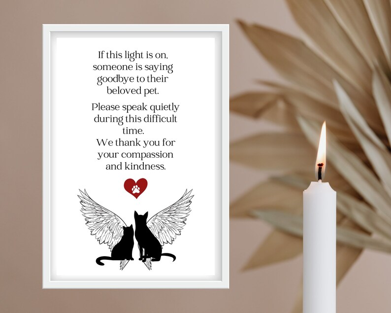 Pet Euthanasia Notice Printable Art Veterinary Clinic Euthanasia Sign ...