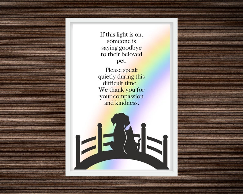 Rainbow Bridge Euthanasia Sign Digital Veterinary Clinic Euthanasia ...