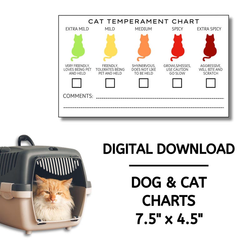 Pet Temperament Chart Printable Veterinary Cat Spice Chart Dog Spice ...
