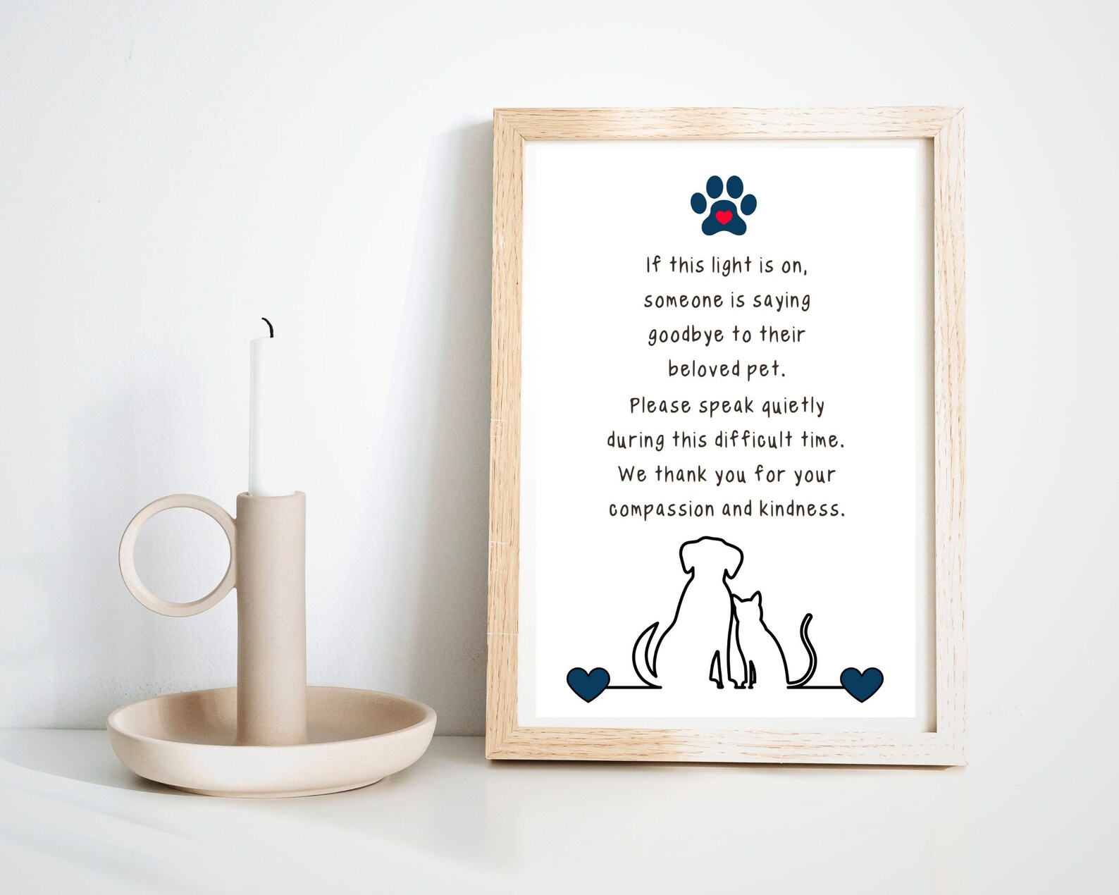 Veterinary Euthanasia Notice Printable Art Veterinarian Pet Loss Sign ...