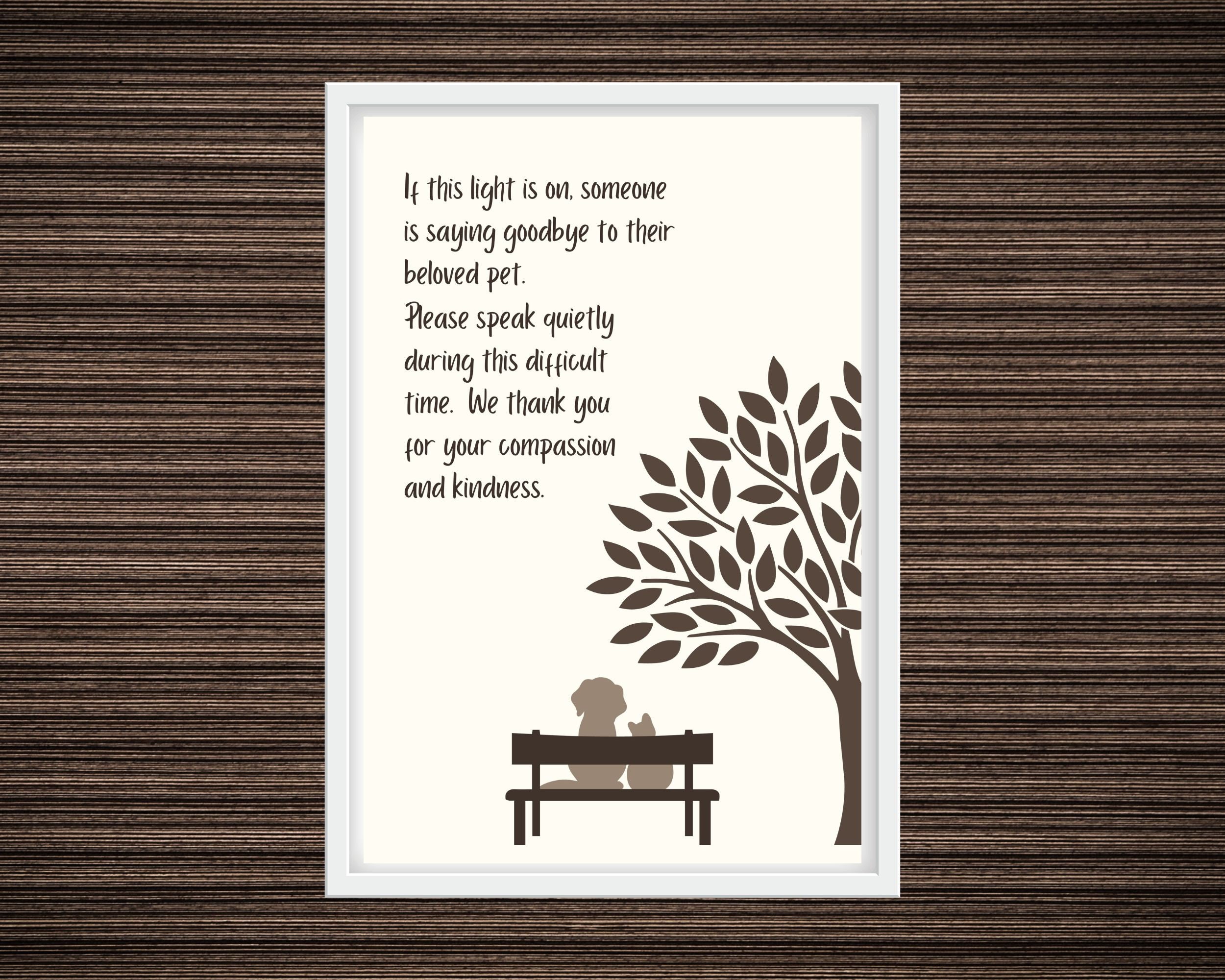 Pet Euthanasia Sign Printable Veterinary Clinic Euthanasia Notice Sign ...