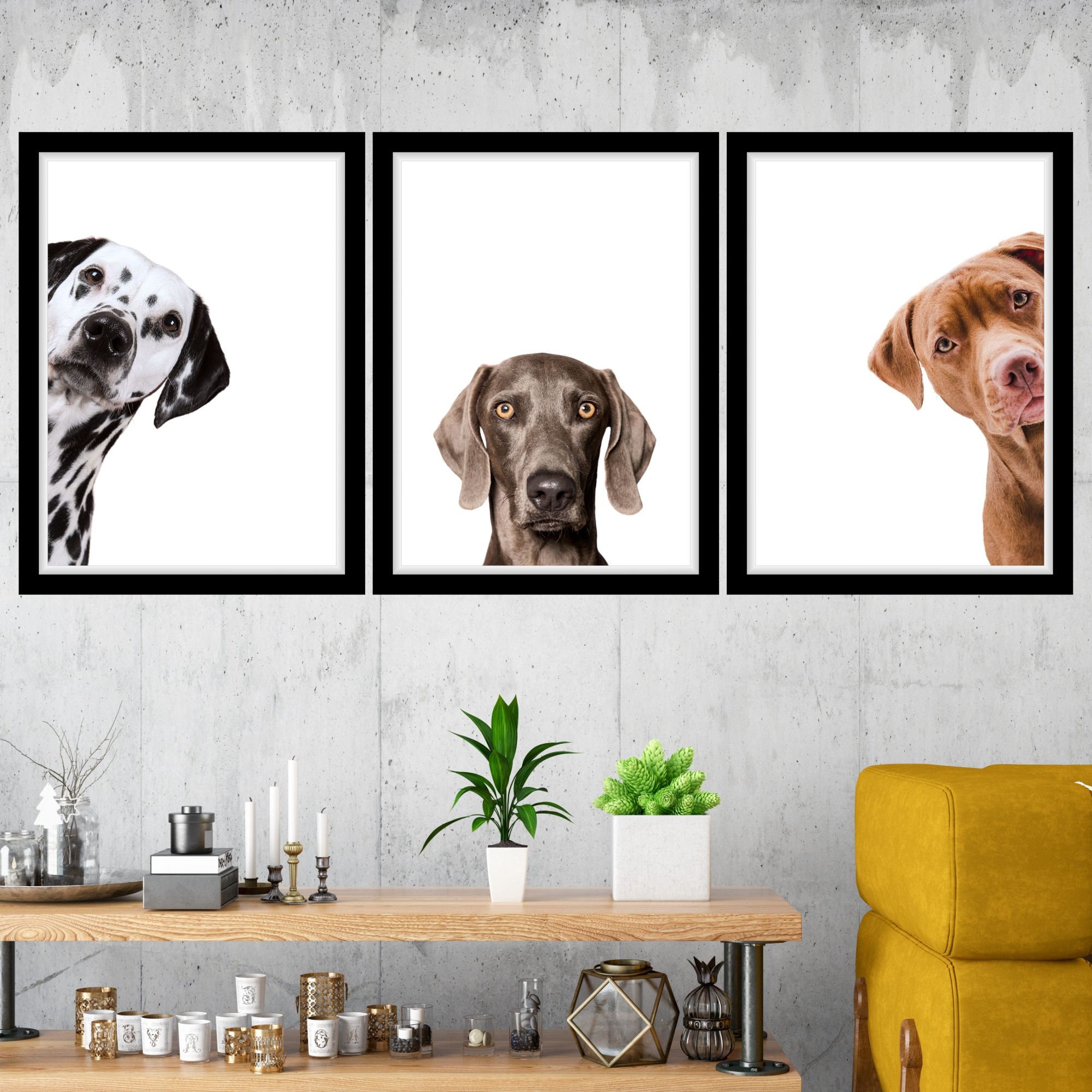 Peeking Dogs Color Digital Vet Art Printable Wall Art Veterinary Clinic ...