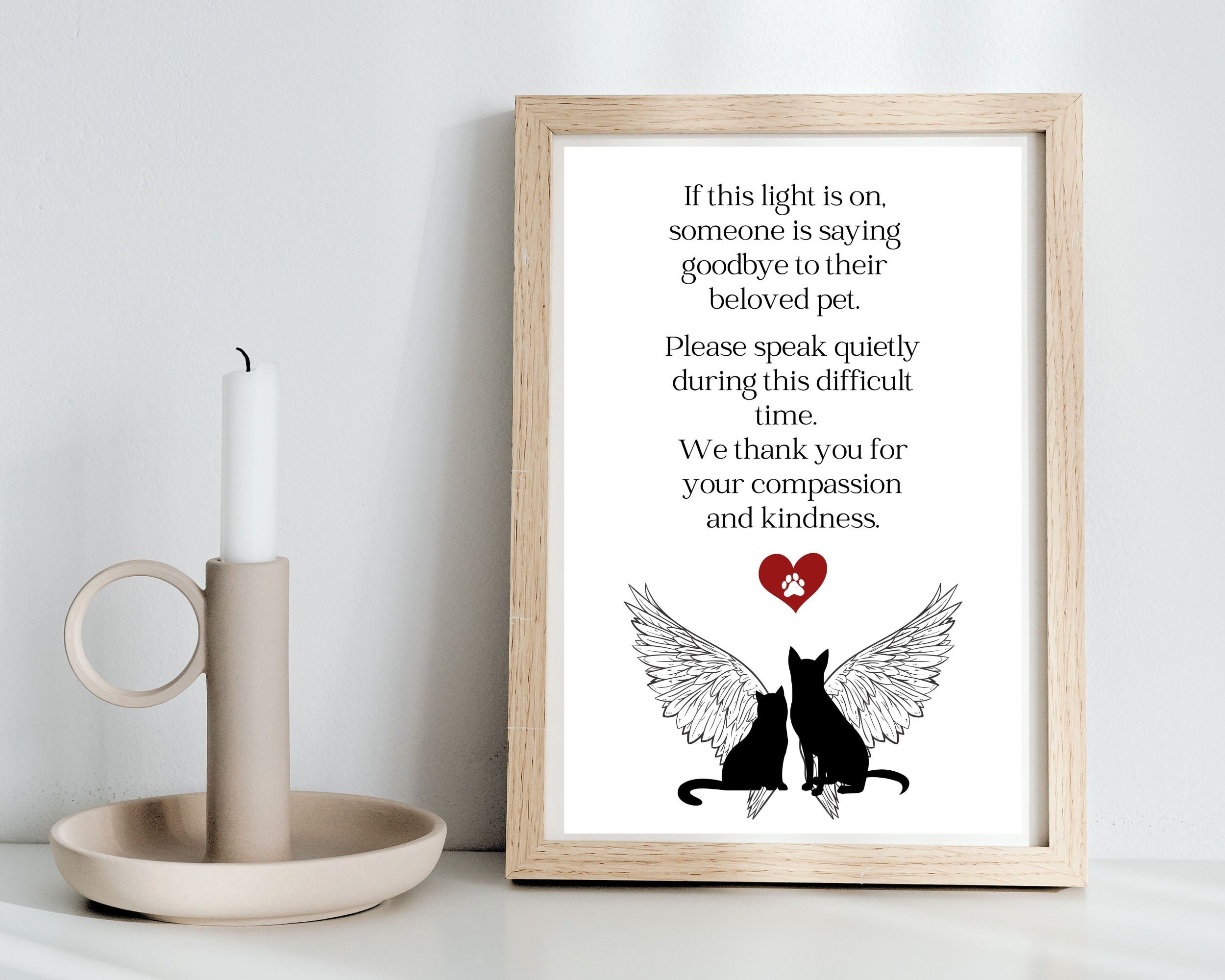Pet Euthanasia Notice Printable Art Veterinary Clinic Euthanasia Sign ...
