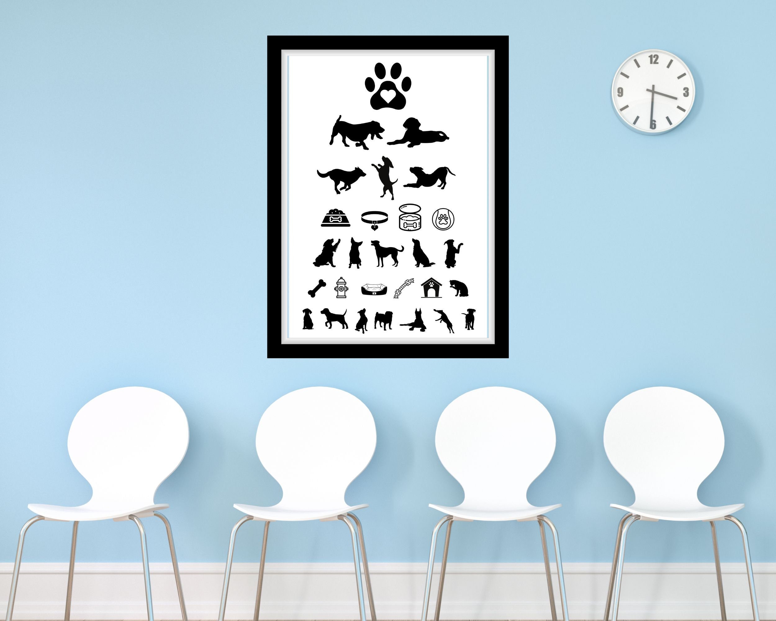 Dog Eye Chart Printable Wall Art Funny Dog Eye Chart Vet Medicine ...