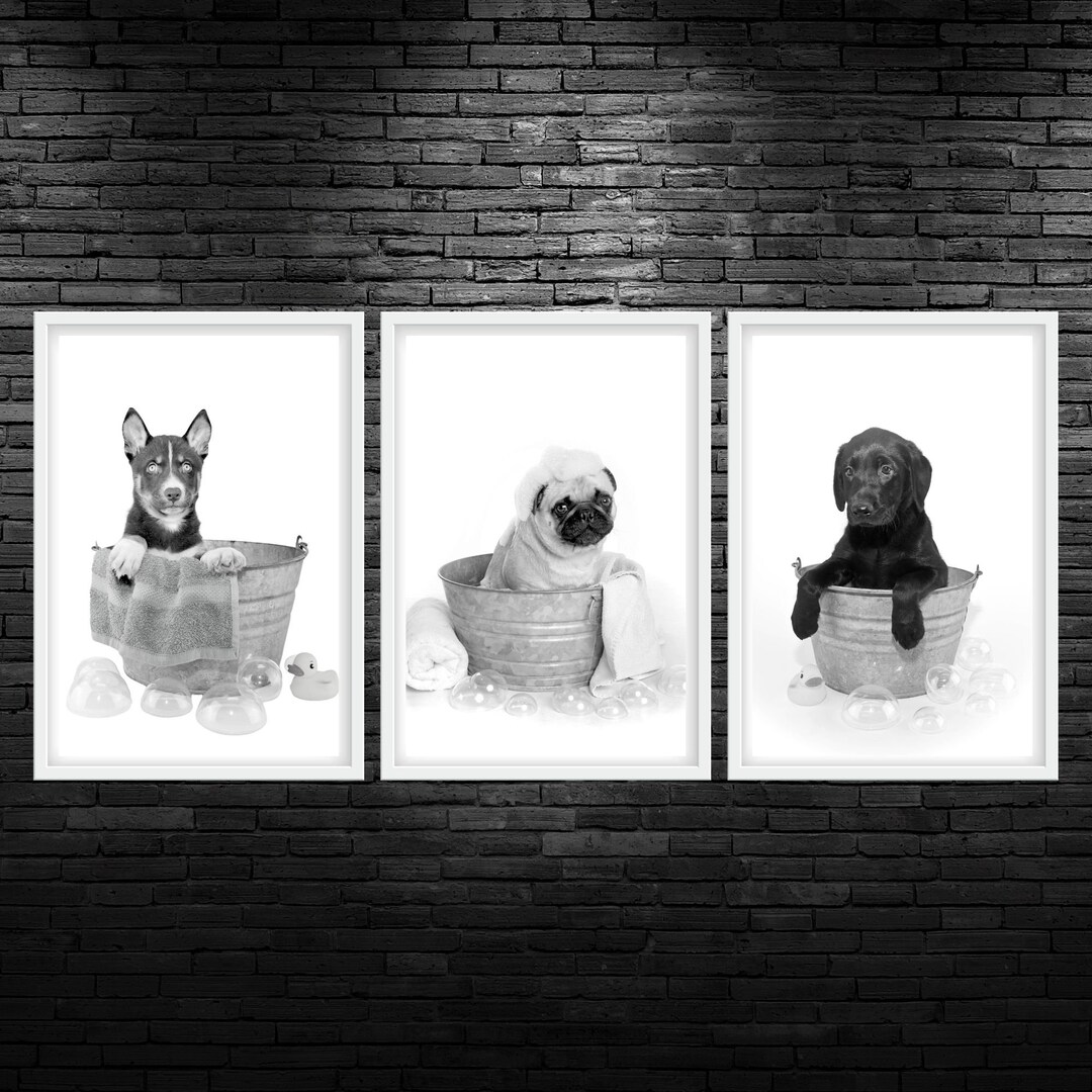 Puppy Bath Tub Printable Wall Art Puppy Grooming Salon Decor Dog ...