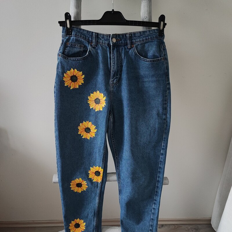 Hand Painted Jeans - Etsy