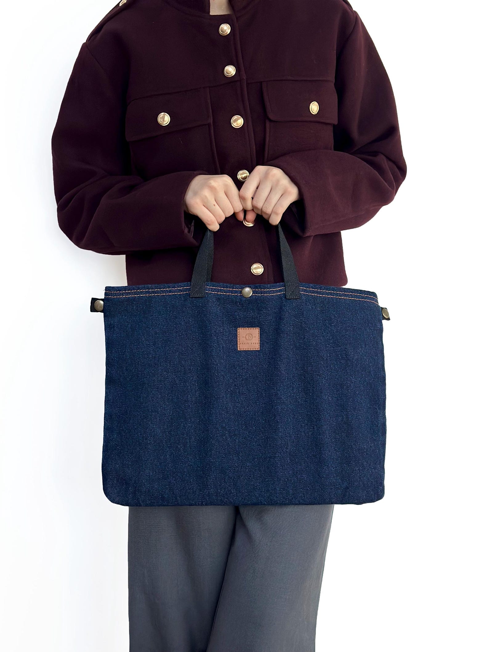 Denim Weekender Bag With Removable Laptop Case | Durable Travel Duffle ...