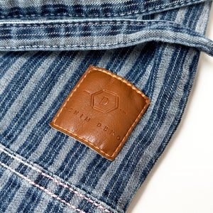 Bohemian Frayed Denim Drawstring Bag, Mini Stripe Canvas Backpack Purse ...