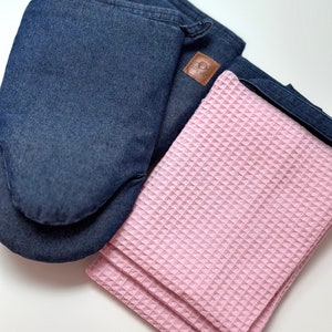Cooking Double Oven Mitts, Elegant Kitchen Oven Gloves Set, Cotton Tea ...