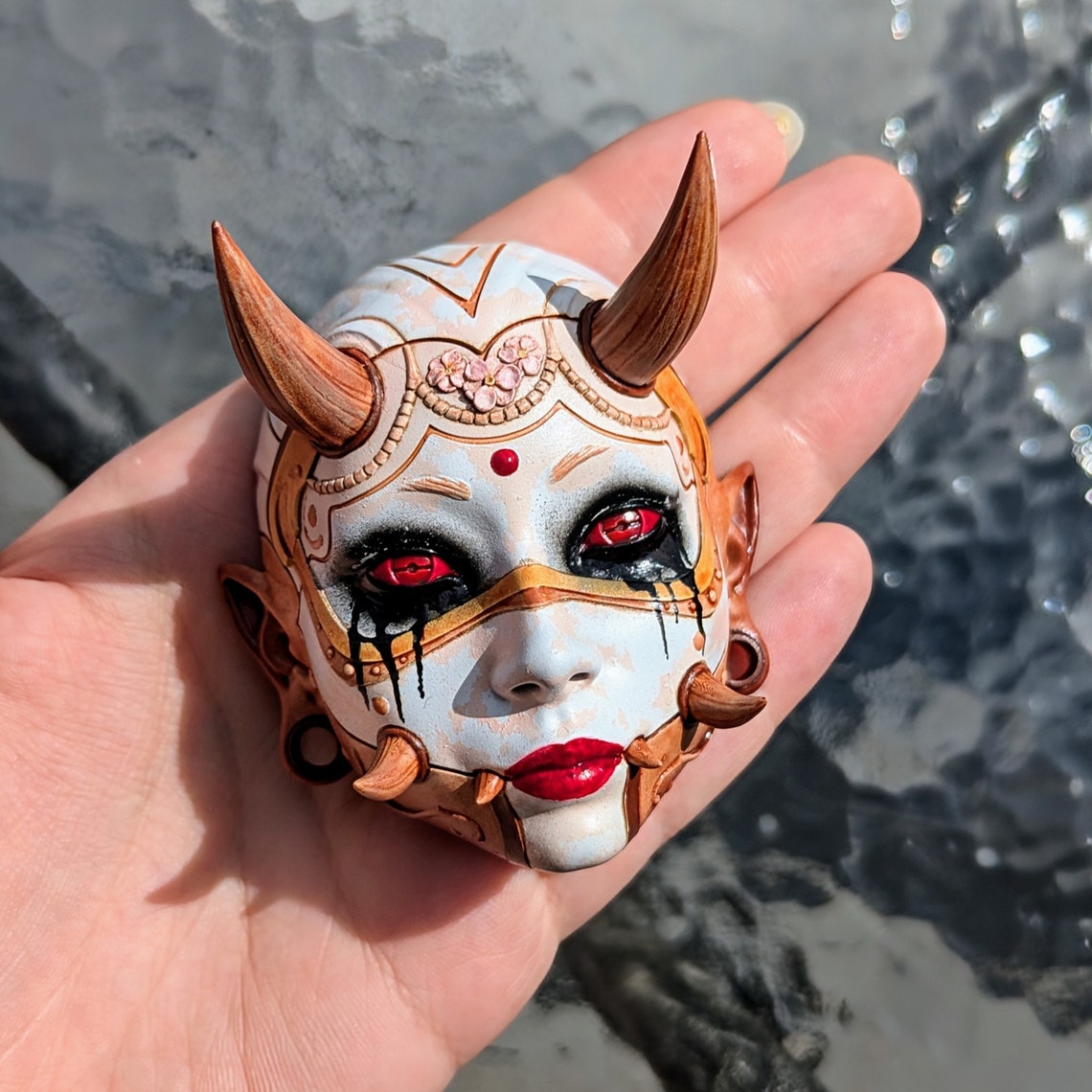 Magnet in the Style of Hannya Mask of Japanese Girl. the Perfect Gift ...