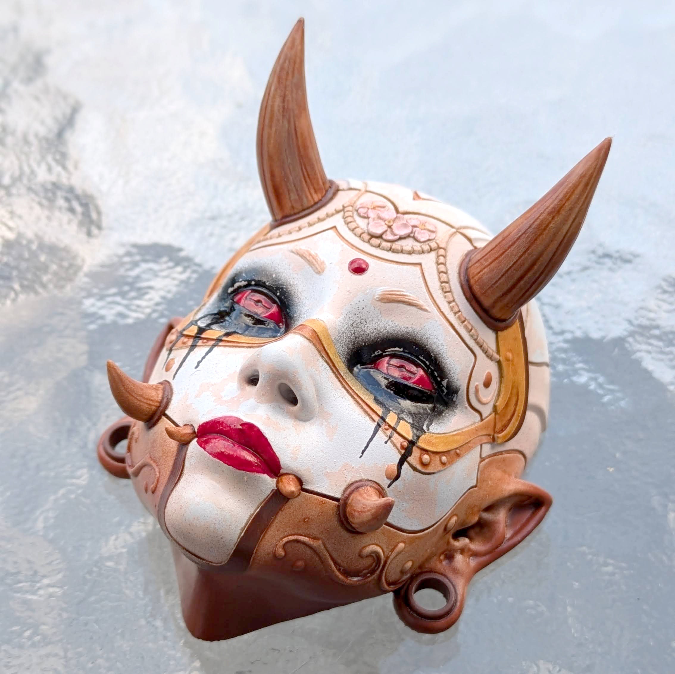 Magnet in the Style of Hannya Mask of Japanese Girl. the Perfect Gift ...