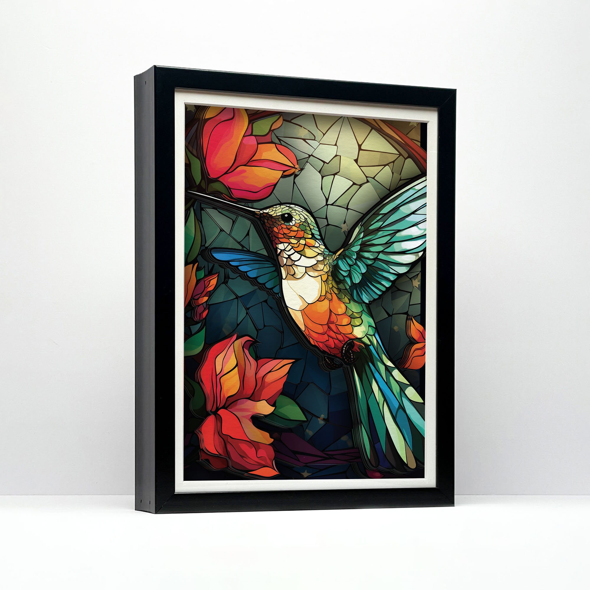 Colibrí arte 3D en capas papel mutil capa regalo para ella - Etsy México