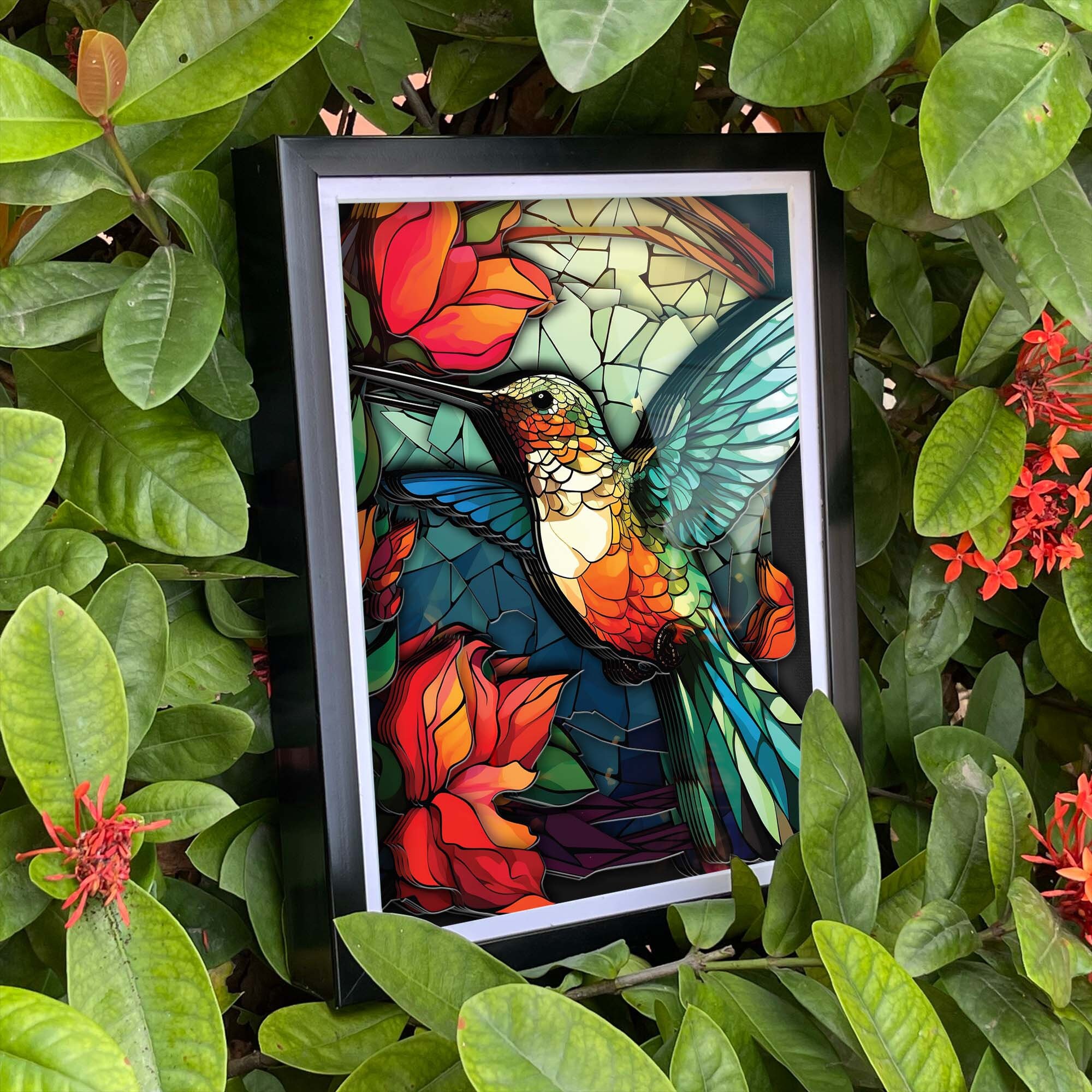 Colibrí arte 3D en capas papel mutil capa regalo para ella - Etsy México