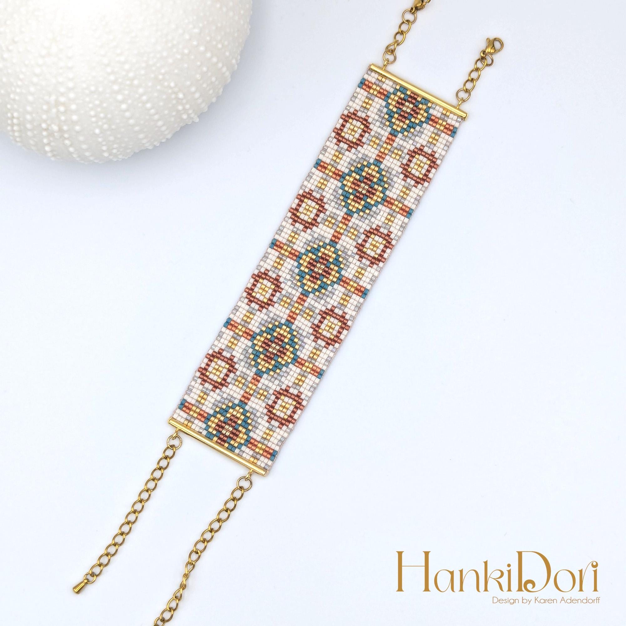 Moroccan Sun Beaded Loom Bracelet PDF Pattern: Miyuki Delicas Jewelry ...