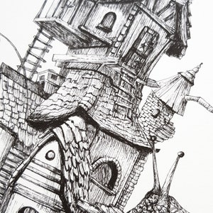 Art Print of House Move , Handmade Gift, A4 Art Print, Sketch, Drawing ...