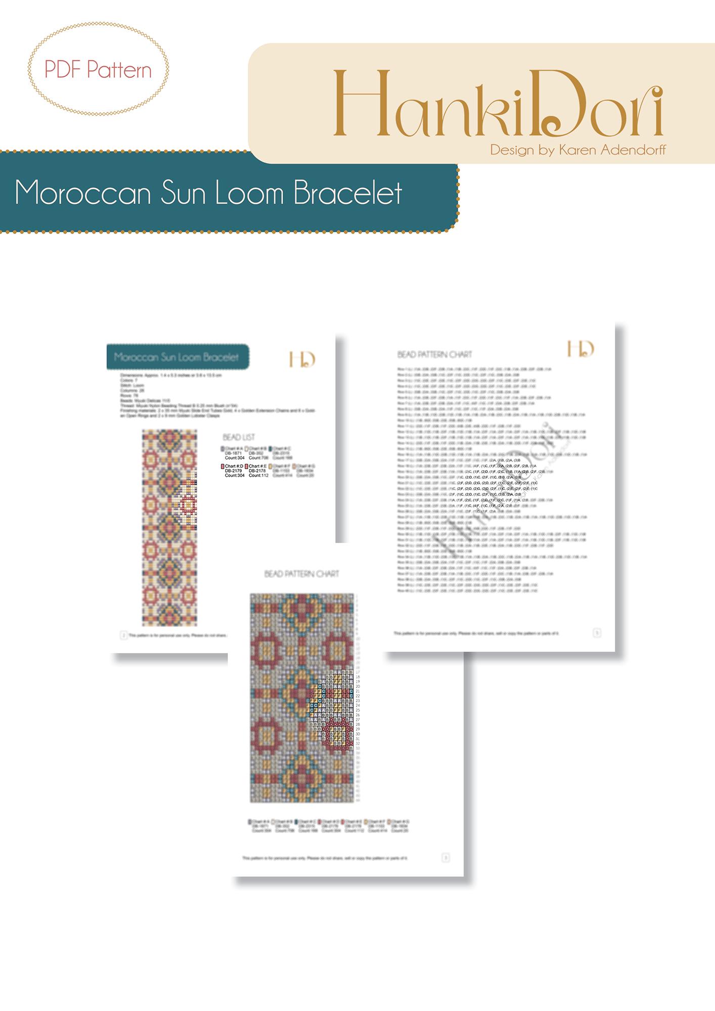 Moroccan Sun Beaded Loom Bracelet PDF Pattern: Miyuki Delicas Jewelry ...