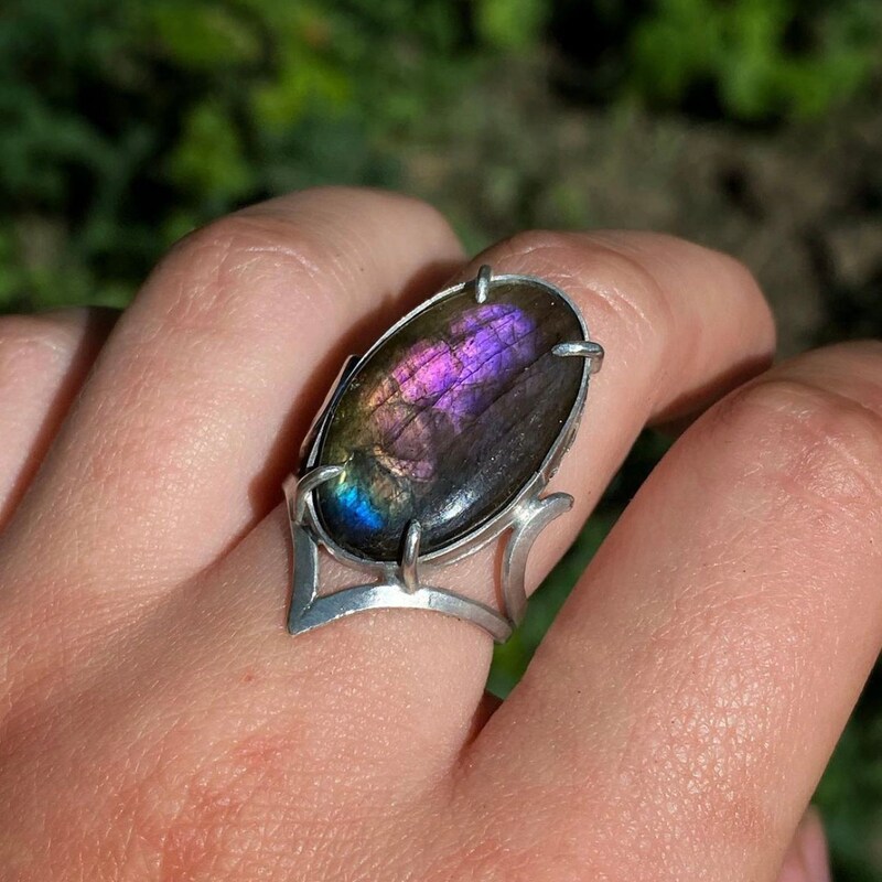 Labradorite Ring - Etsy
