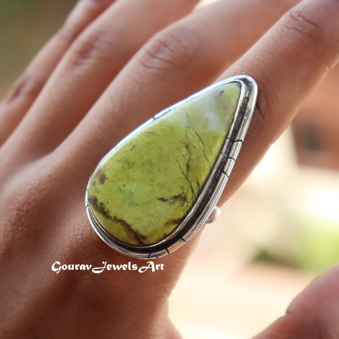 Lizardite Ring, 925 Sterling Silver Ring, Natural Lizardite, Beautiful ...
