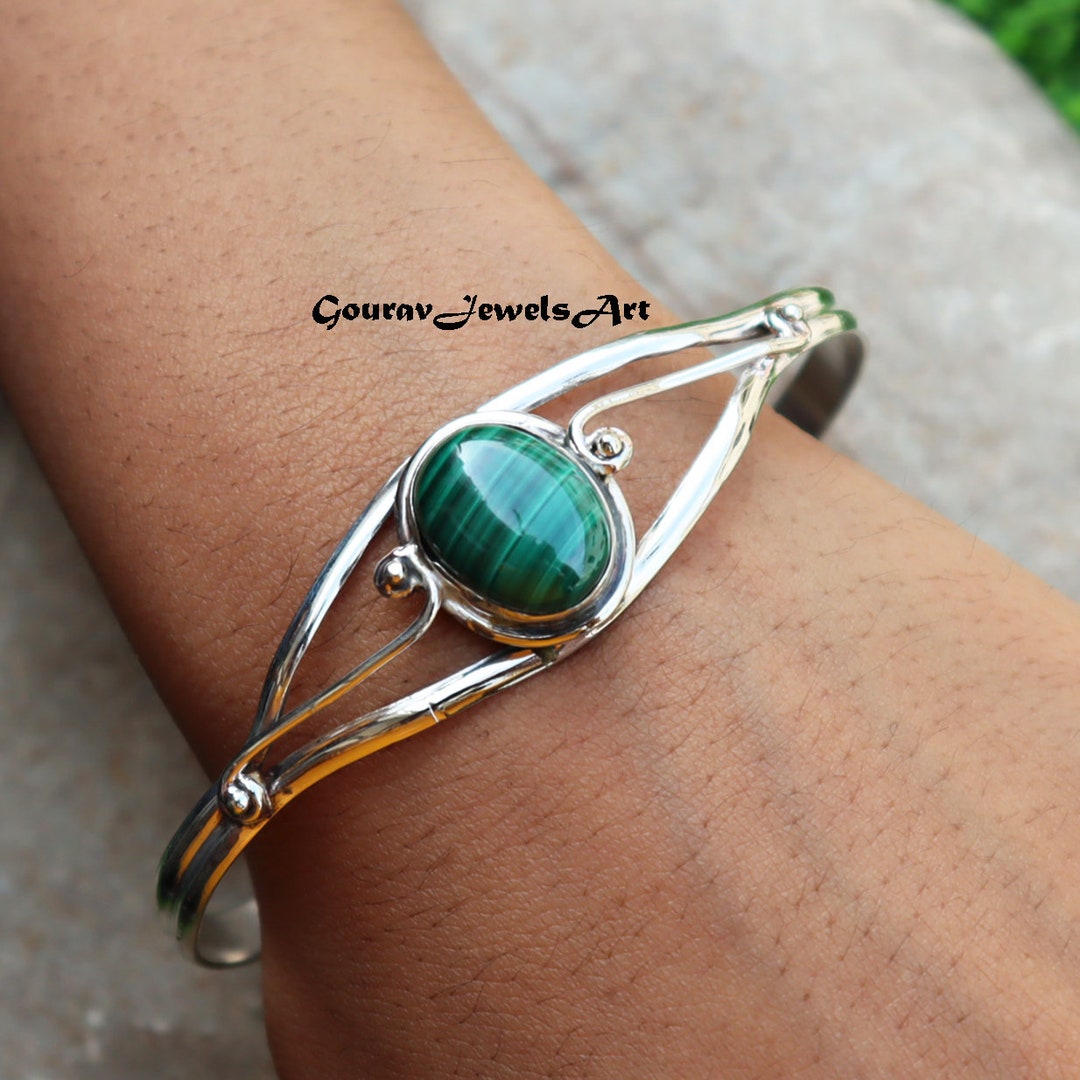 Cuff Malachite Bangle, S Type Design Pendant, Split Band Bangle ...