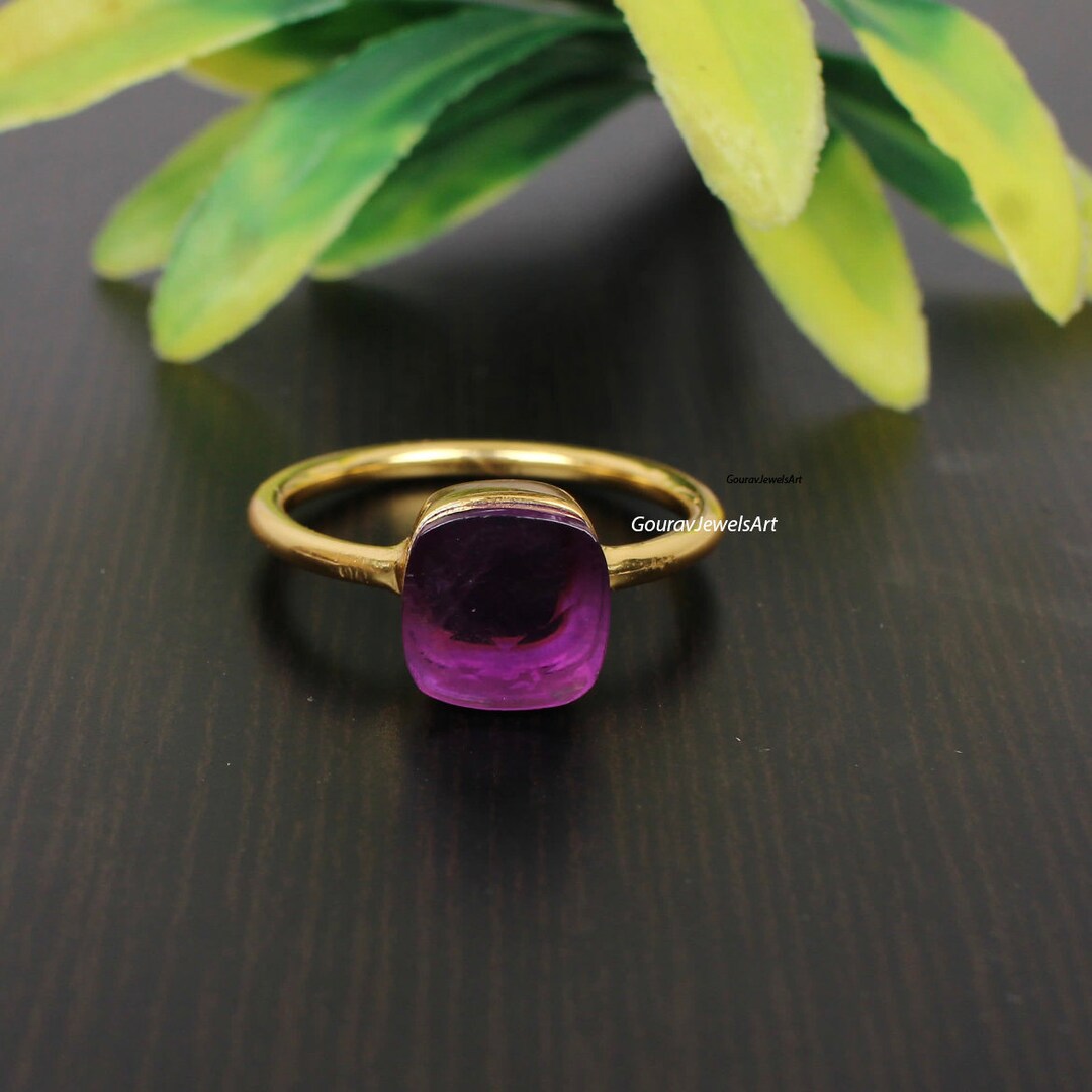 Amethyst Ring, Handmade Ring, Gemstone Ring, Natural Amethyst, Dainty ...