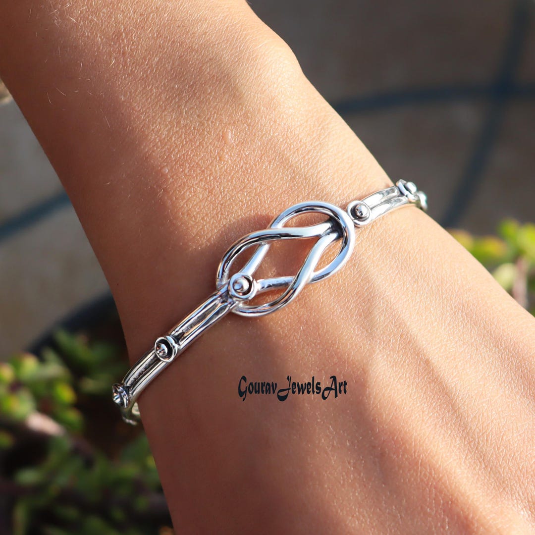 Infinity Knot Bangle, 925 Silver Bangle, Infinity Cuff Bangle ...