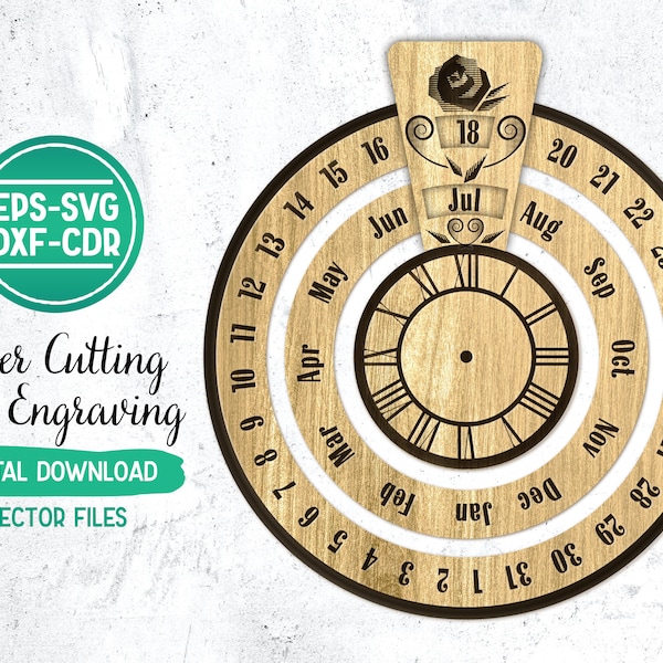 Cnc Vector Files for Perpetual Calendar - Etsy