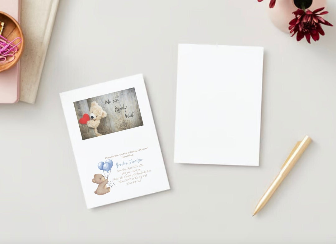 Invitación imprimible de baby shower, plantilla editable de baby shower ...