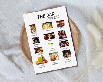 Editable Bar Menu, Bar Modern Sign, Signature Drinks Bar Menu Template ...