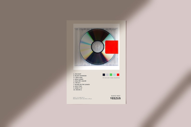 Kanye West YEEZUS Album Cover Poster / Music Print / Wall Art ...
