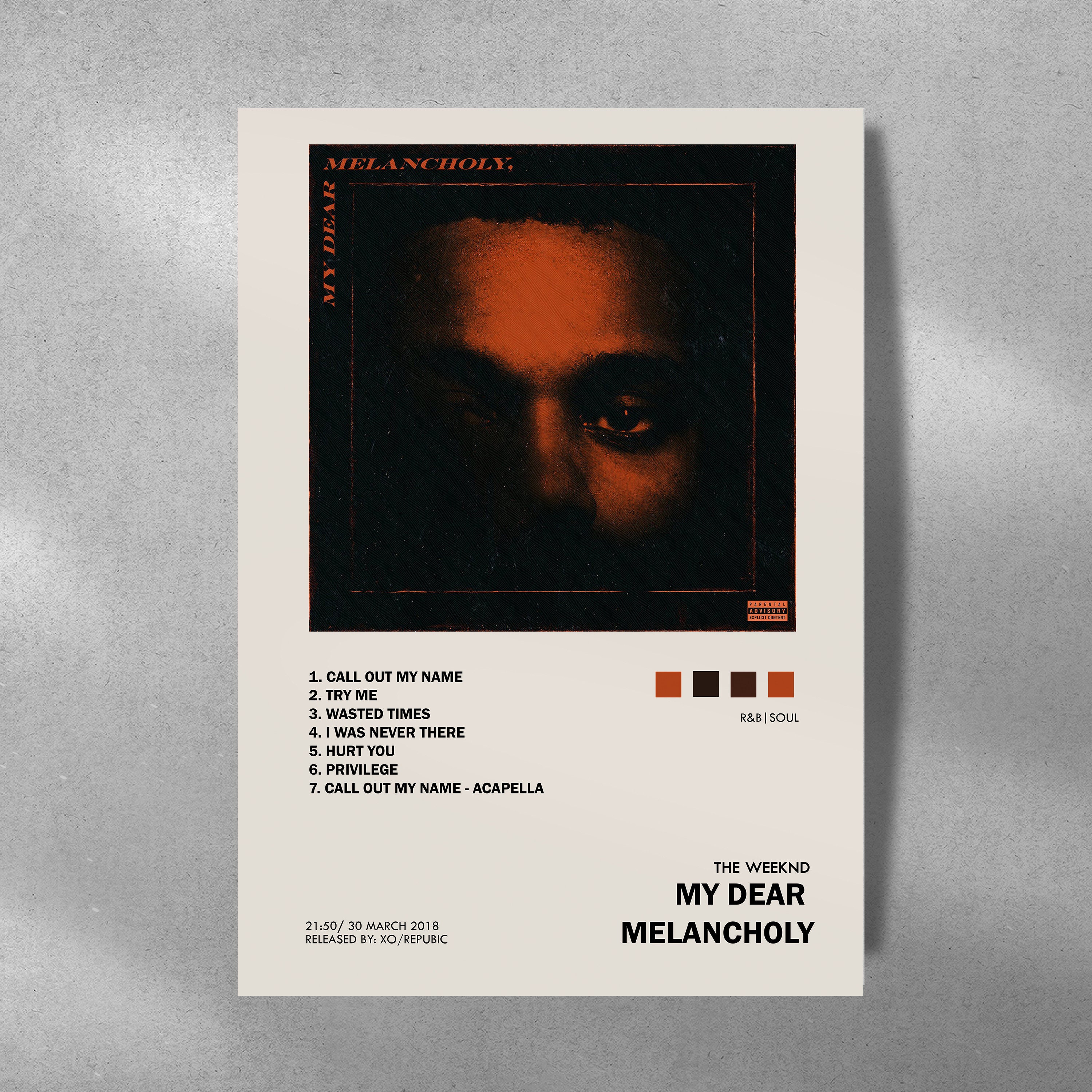 The Weeknd My Dear Melancholy Album Cover Poster / Music Print / Wall ...