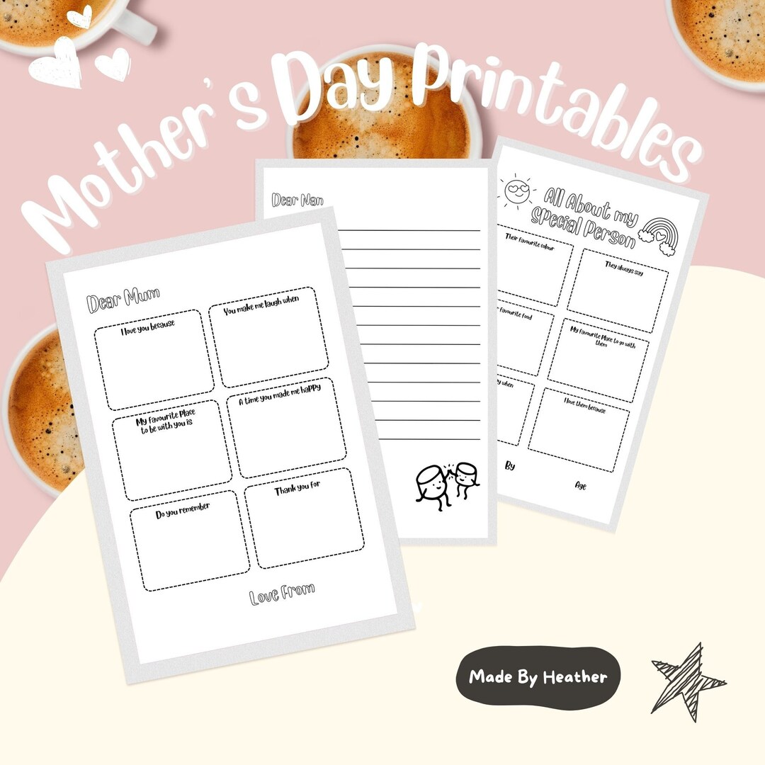 Mothers Day Printable Activity Pack Etsy