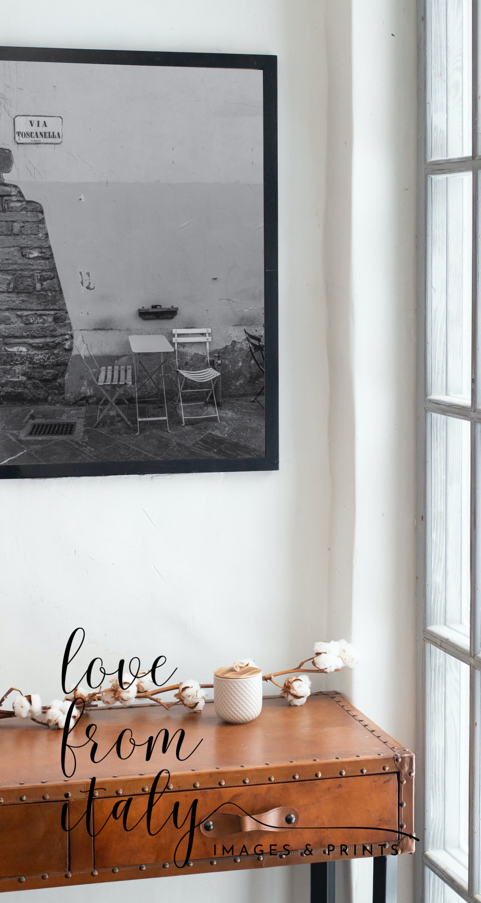 Unframed Photography Print Black and White Photo European Cafe Decor ...