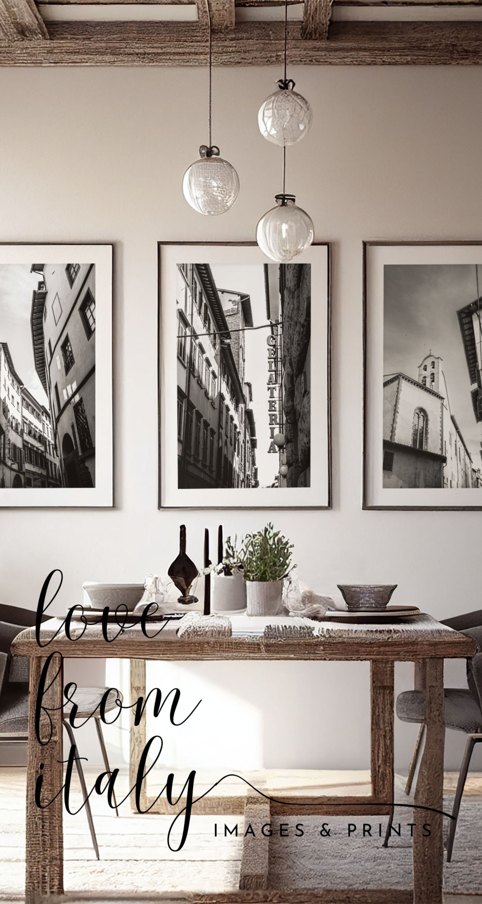 Italy Photo Framed Photo Italy Poster Mat Frame Italy Black and White ...