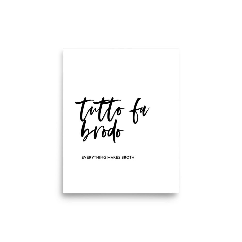 Unframed Italian Quote Poster Vintage Italian Saying Italy Kitchen Art ...