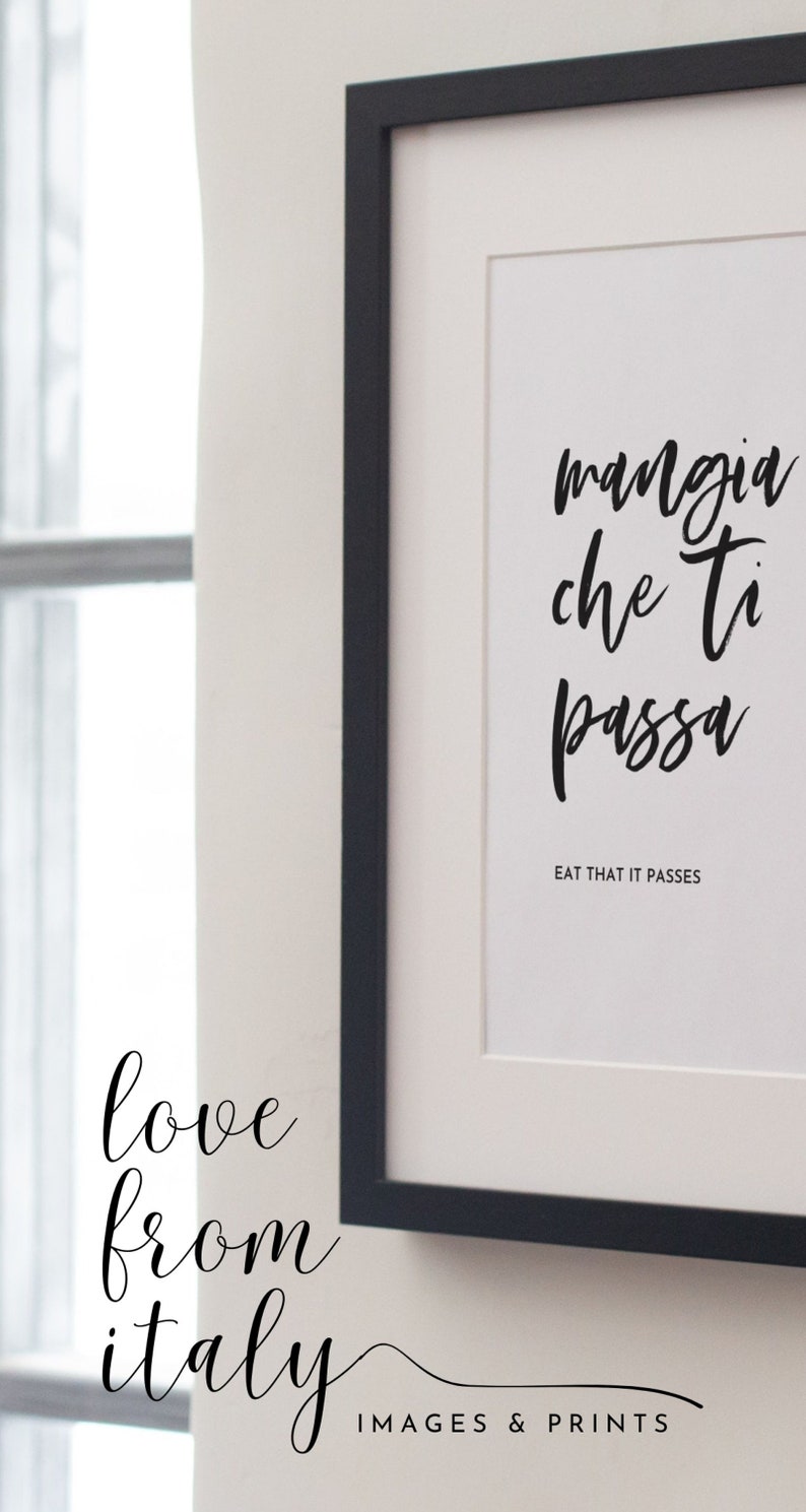 Unframed Italian Quote Print Quote Italian Vintage Italian Idiom Italy ...