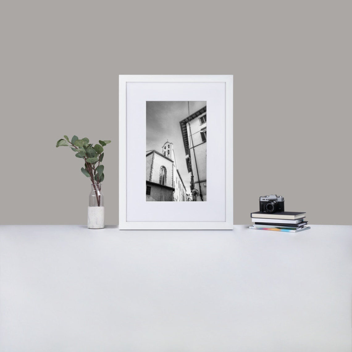 Italy Photo Framed Photo Italy Poster Mat Frame Italy Black and White ...