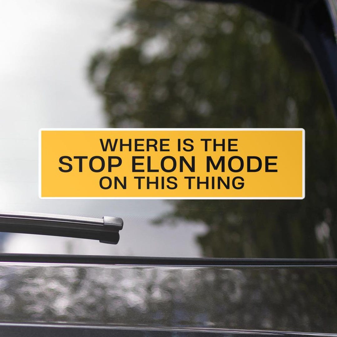 Stop Elon Sticker Funny Tesla Bumper Decal Electric Car Owner Gift ...