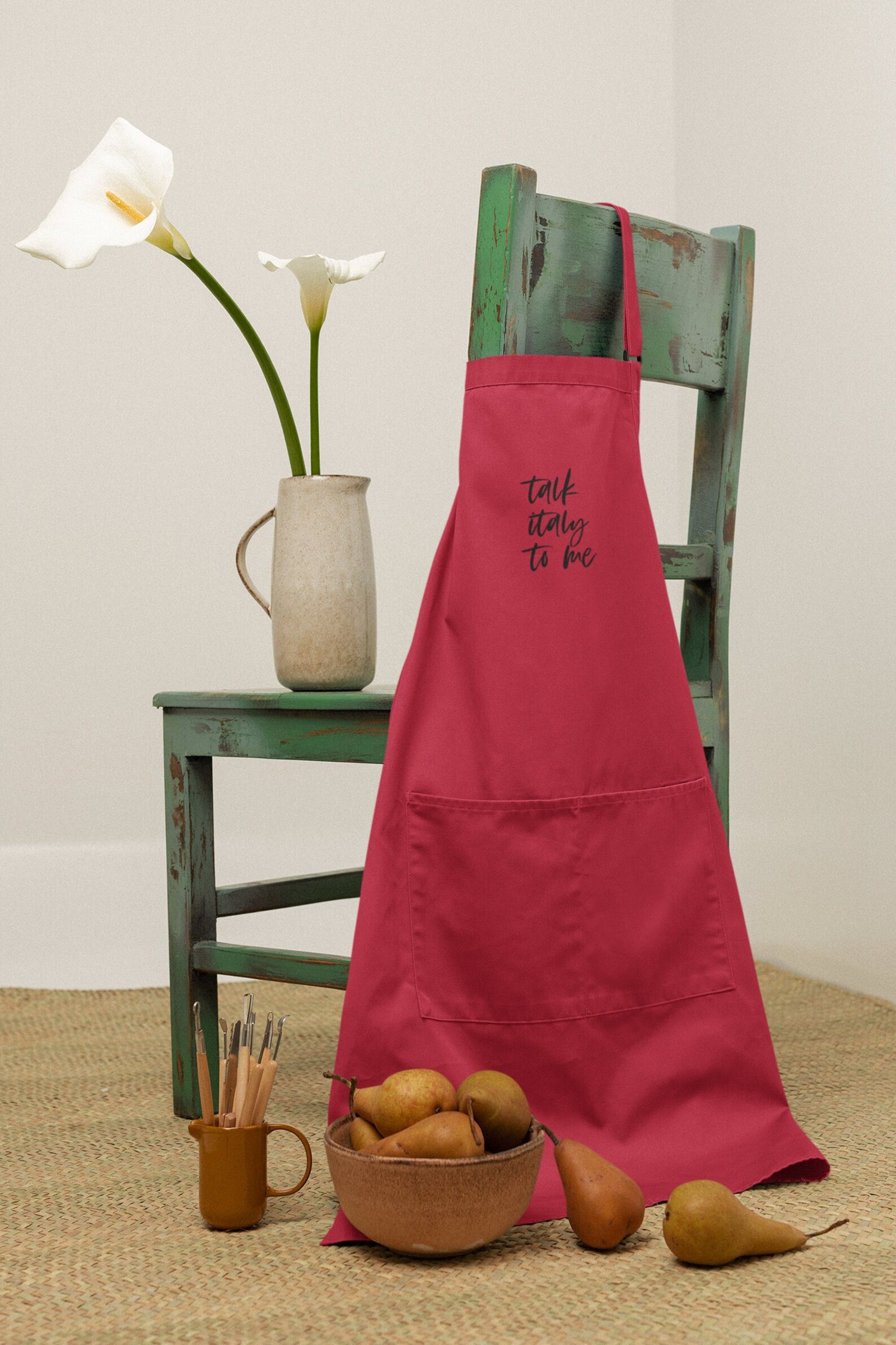 Organic Cotton Apron Organic Cotton Italy Apron Italian Foodie Gift ...
