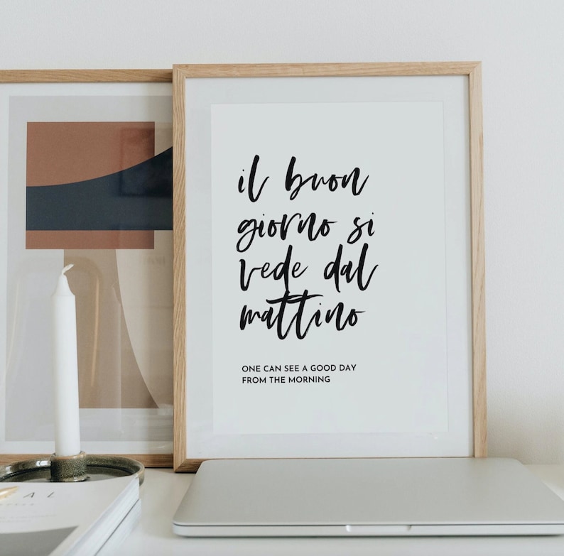 Digital Download Italian Quote PDF Vintage Italian Saying Italy Wall ...