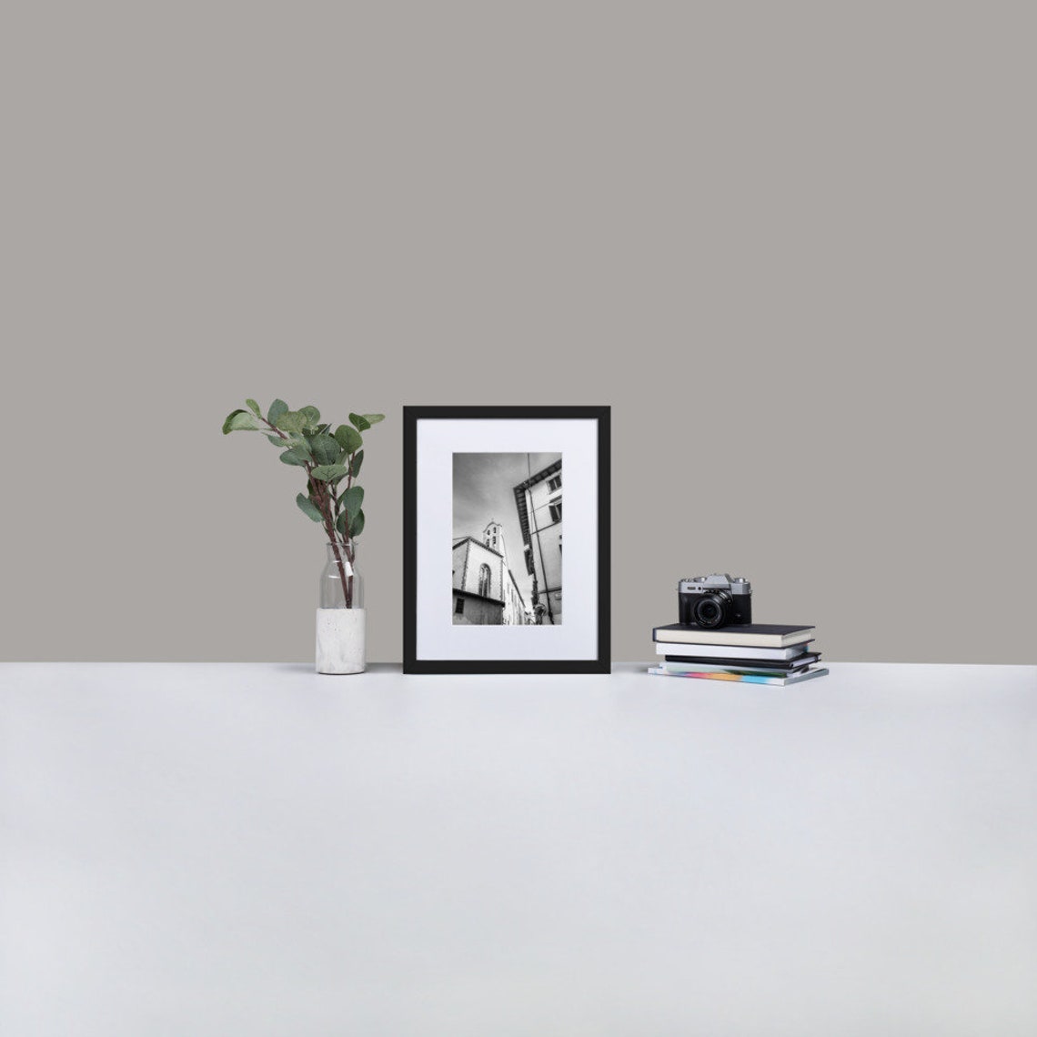 Italy Photo Framed Photo Italy Poster Mat Frame Italy Black and White ...