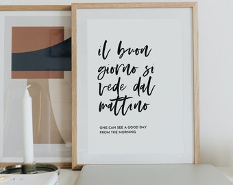 Framed Italian Quote Poster Italian Saying Italy Wall Art Decor Italy ...