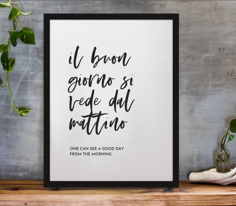 Digital Download Italian Quote PDF Vintage Italian Saying Italy Wall ...