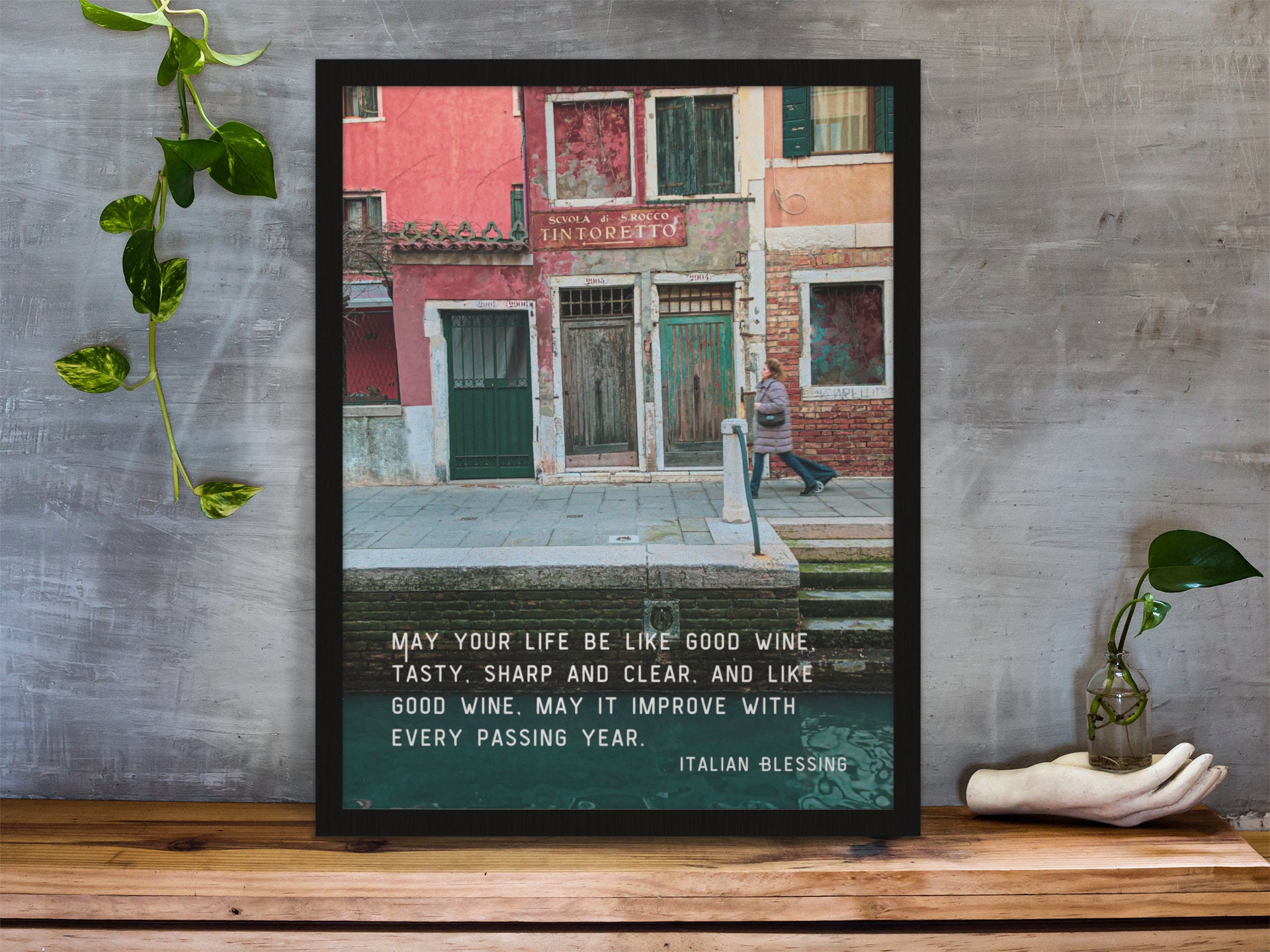 Framed Italian Blessing Print Venice Wall Art Italy Photography Italian ...