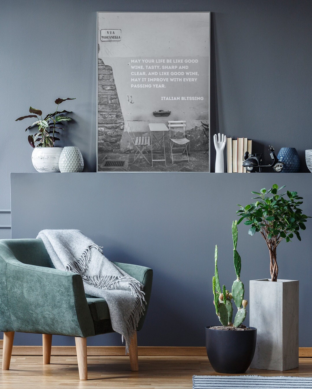 Framed Italian Blessing Italy Home Decor Italy Office Decor Rustic Wall ...