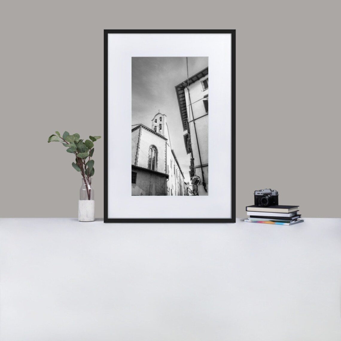 Italy Photo Framed Photo Italy Poster Mat Frame Italy Black and White ...