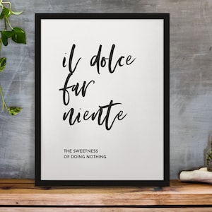 Unframed Italian Idiom Print Vintage Italian Saying Italy Wall Art ...
